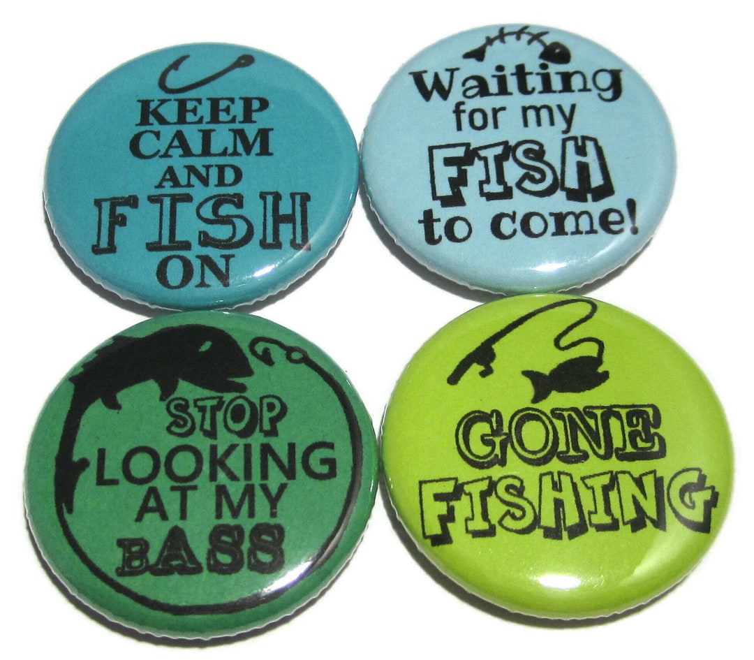 Fishing Magnet Set - 1.25" Set of 4 Fishing Fridge Magnets - Fishing ...