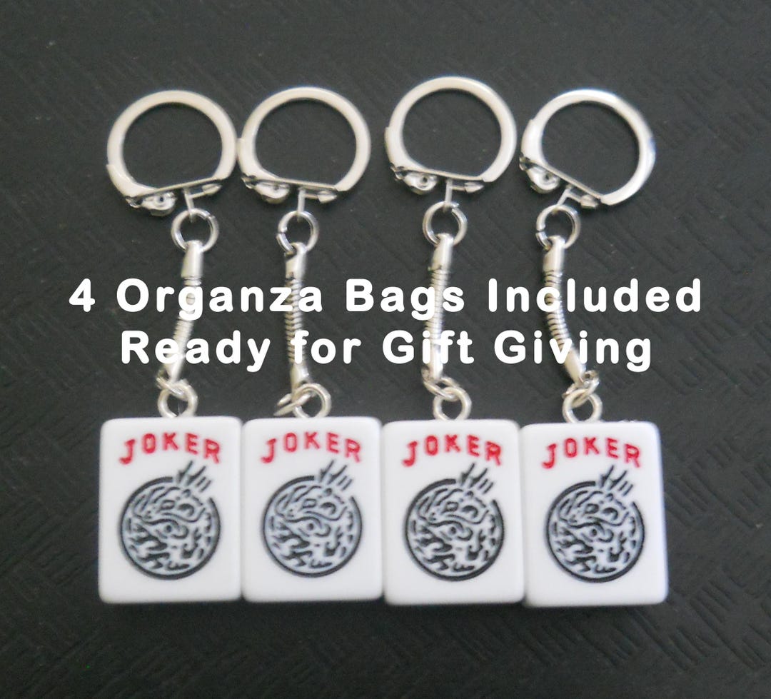 Mah Jongg Jong Mahjong Tile Key Chain - Bag Charm - 4 JOKERS - Great ...