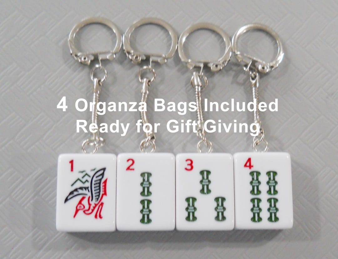 Mah Jongg Jong Mahjong Tile Key Chain - Bag Charm - 1 Bam / 2bam / 3 ...