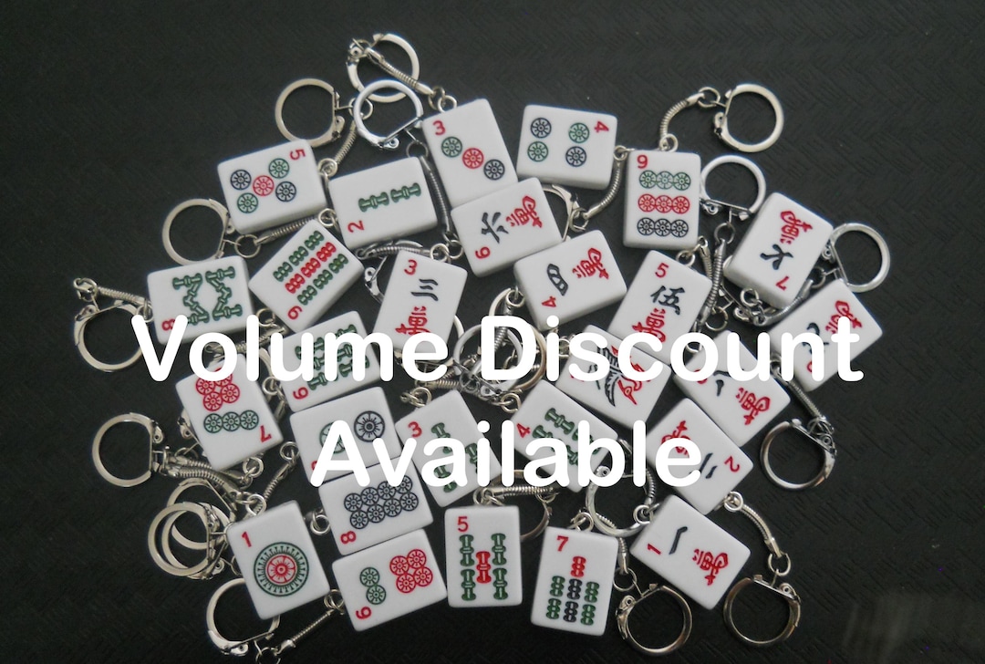 Mah Jongg Jong Mahjong Tile Key Chain - Bag Charm - BAM / DOT / Crack ...