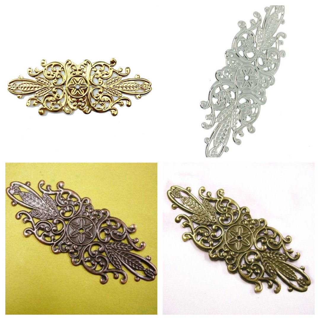 6pc Antique Finish Metal Filigree Wraps-pls Pick a Color - Etsy