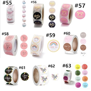 100pcs " Thank You" Stickers, Small Business Stickers -1 Inch -pls Pick ...
