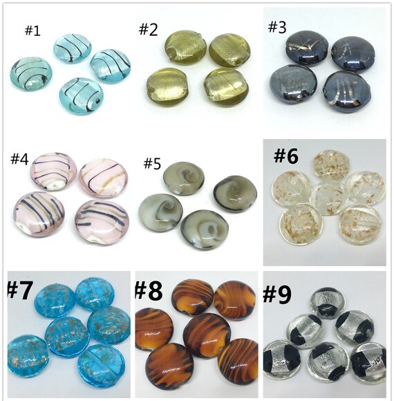 6pc 20mm Handmade Flat Round Lampwork Glass Beads-pls Pick a - Etsy
