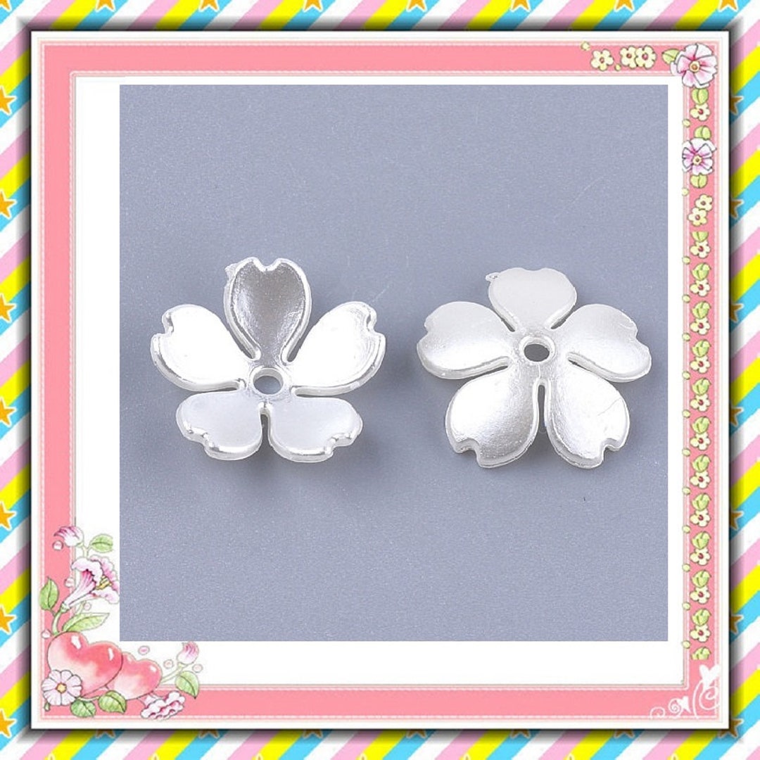 50pc 15mm Plastic Imitation Pearl Bead Caps-lv468 - Etsy