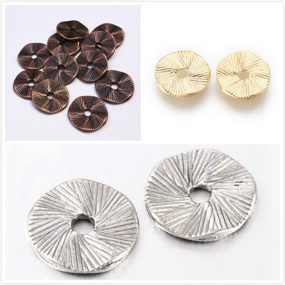 12pc 13mm Metal Flat Round Metal Beads-pls Pick a Color - Etsy