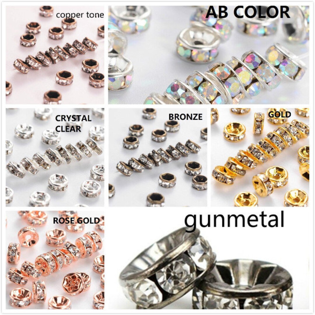 12pc 6mm Copper Made Rhinestones Beads-pls Pick a Color - Etsy