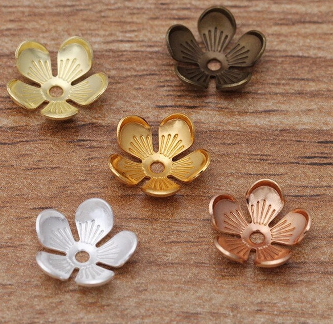 12pc 10x3mm Brass Made Flower Bead Cap-pls Pick Your Color - Etsy