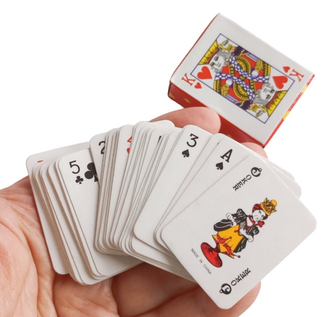 Dollhouse Miniatures: 1 Set of Mini Paper Pokers, Miniature Playing ...