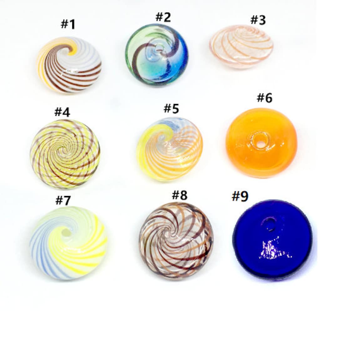 2pc 20x12mm Flat Round Blown Glass Beads-bk427- Pls Pick a Pattern - Etsy