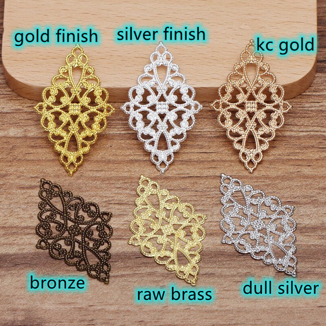 10pc 45x26mm Brass Made Filigree Wraps-pls Pick a Color - Etsy