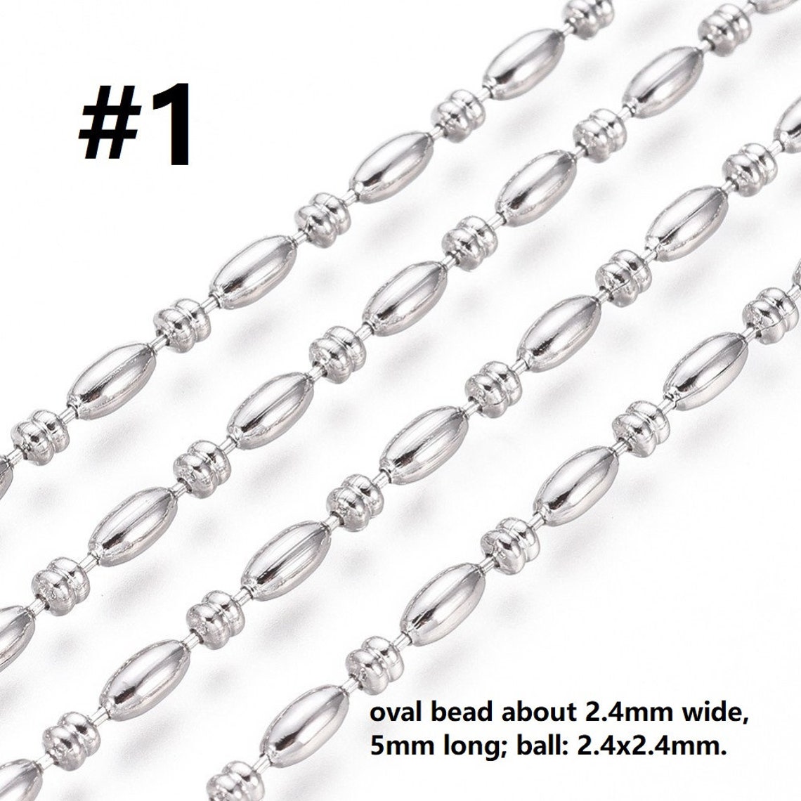 10 Meters 304 Stainless Steel Ball Chains Pls Pick a Style | Etsy