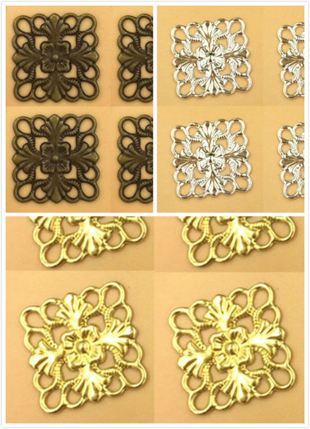 10pc 16mm Brass Made Square Wraps-pls Pick a Color - Etsy