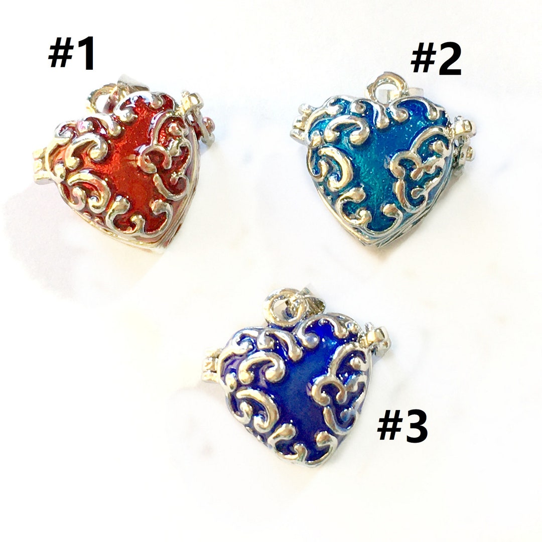 2pc Heart Shape Enamel Metal Prayer Box Pendants F030-pls Pick a Color ...
