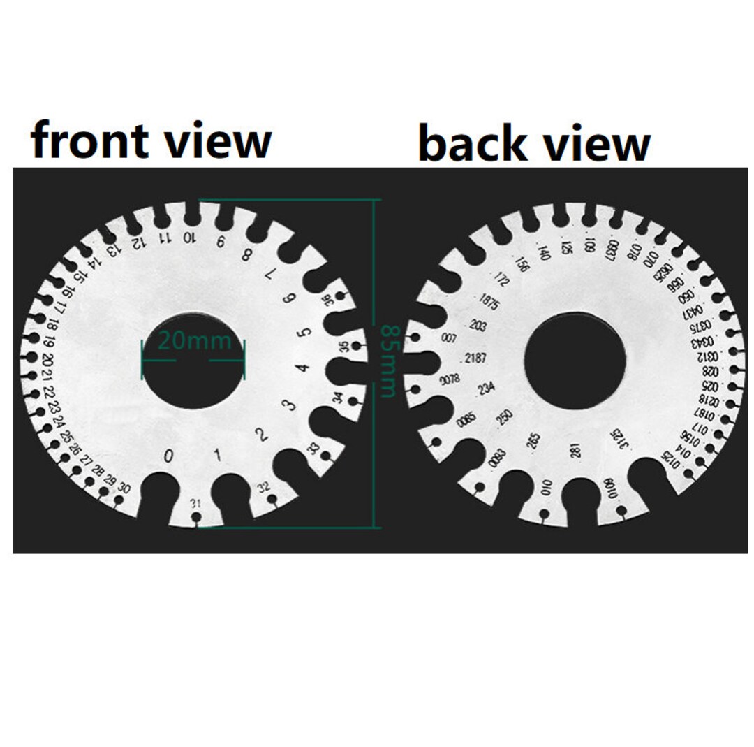 0-36 Round Wire Gauge Thickness Ruler Gauge Diameter Stainless Steel ...