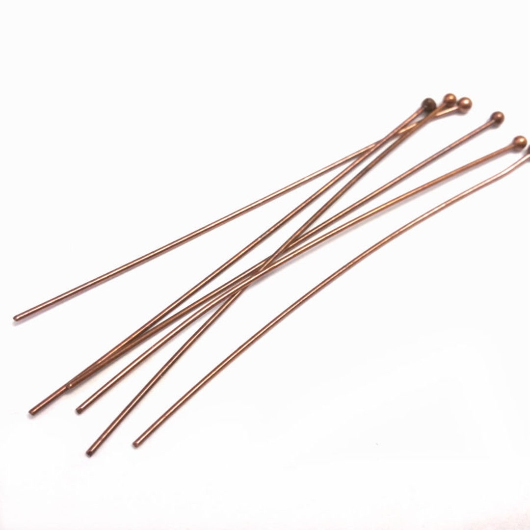 100pc Antique Copper Finish Round Head Pin-pls Pick a Length and ...
