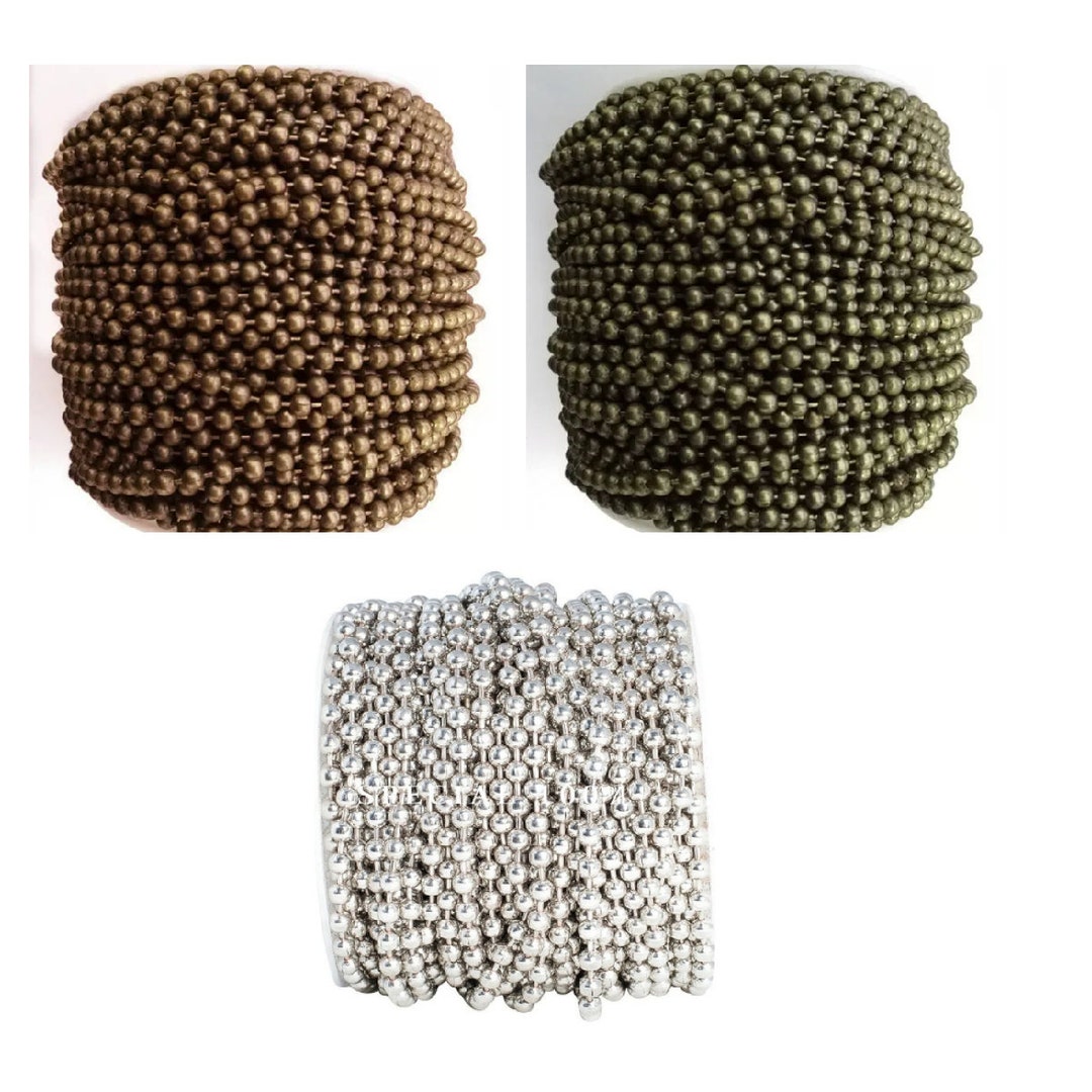 25 Meter 4.5mm Antique Finish Ball Chain in Roll-pls Select Your Own ...