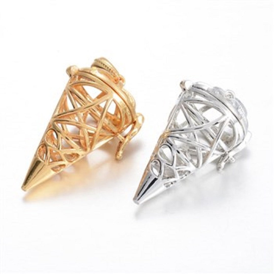 2PC Fancy Antique Metal Prayer Box, Bead Cage Pendant-pls Pick Your ...