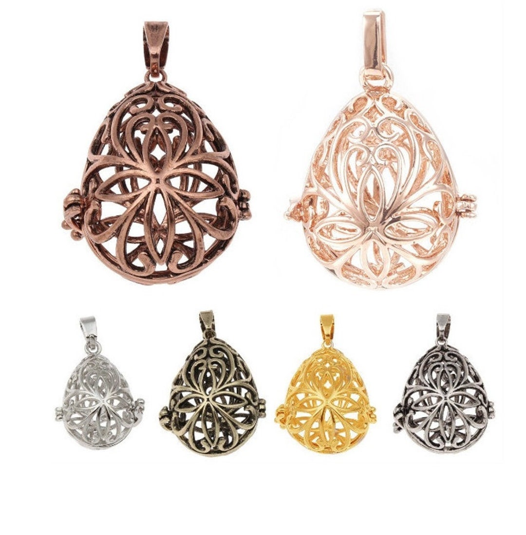 2pc Antique Finish Metal Prayer Box Bead Cage Pendant-pls Choose Your ...