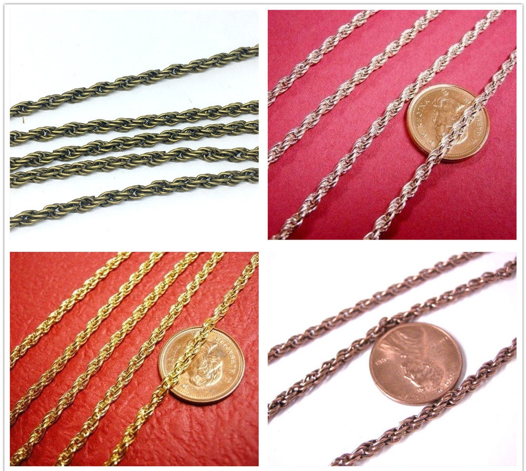 5 Feet 2.5mm Metal Pretzel Rope Chain-pls Pick a Color - Etsy