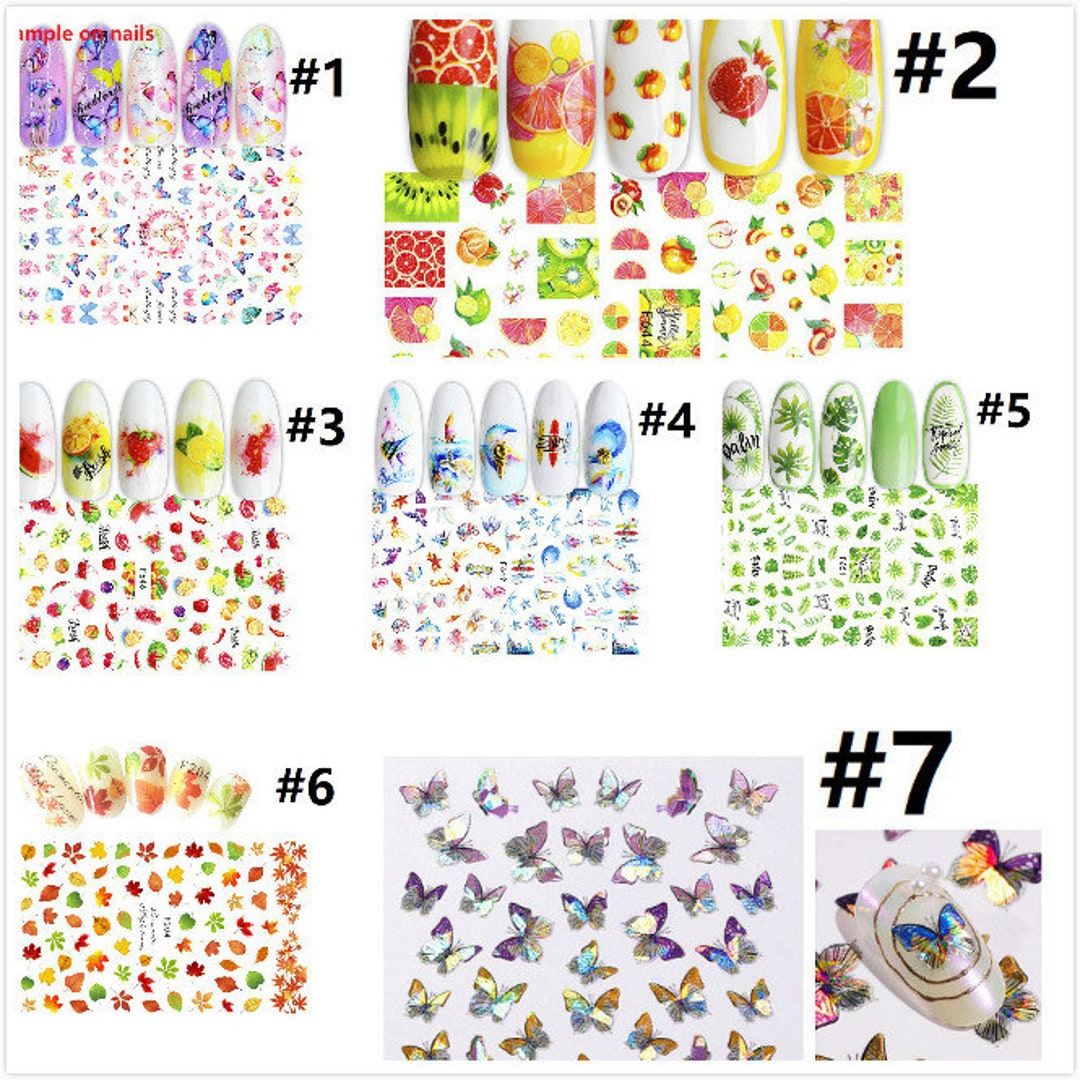 2 Sheets of Self-adhesive Nail Art Stickers Tin69-please Pick - Etsy