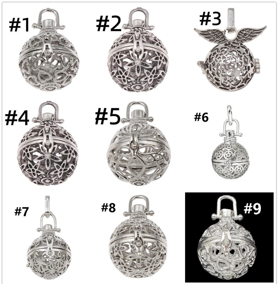 2pc Flower Pattern Metal Prayer Box Bead Cage Pendant-pls Pick a ...