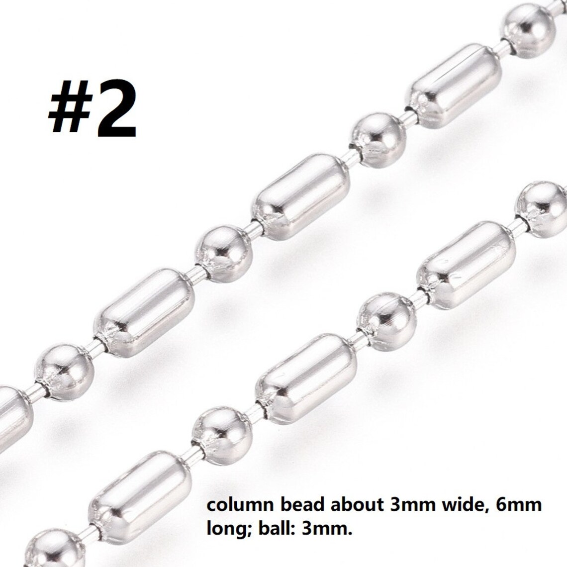 10 Meters 304 Stainless Steel Ball Chains Pls Pick a Style | Etsy