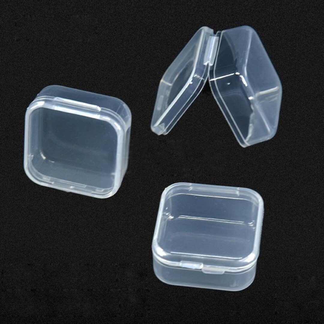 10pc Small Transparent Plastic Bead Containers, Cuboid, Clear, 4.2x3 ...