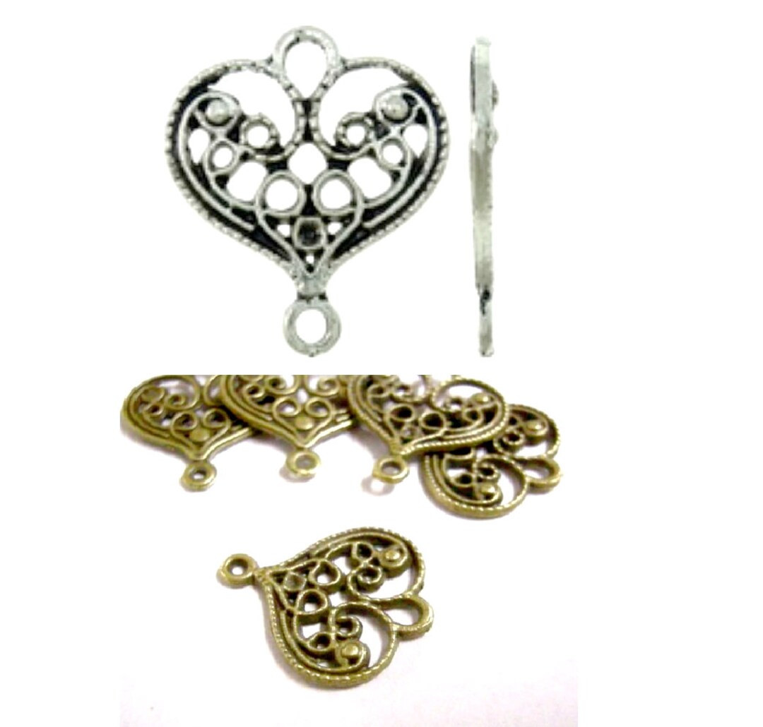10 Pc Antique Finish Metal Fancy Connectors/pendants-pls Pick a Color ...