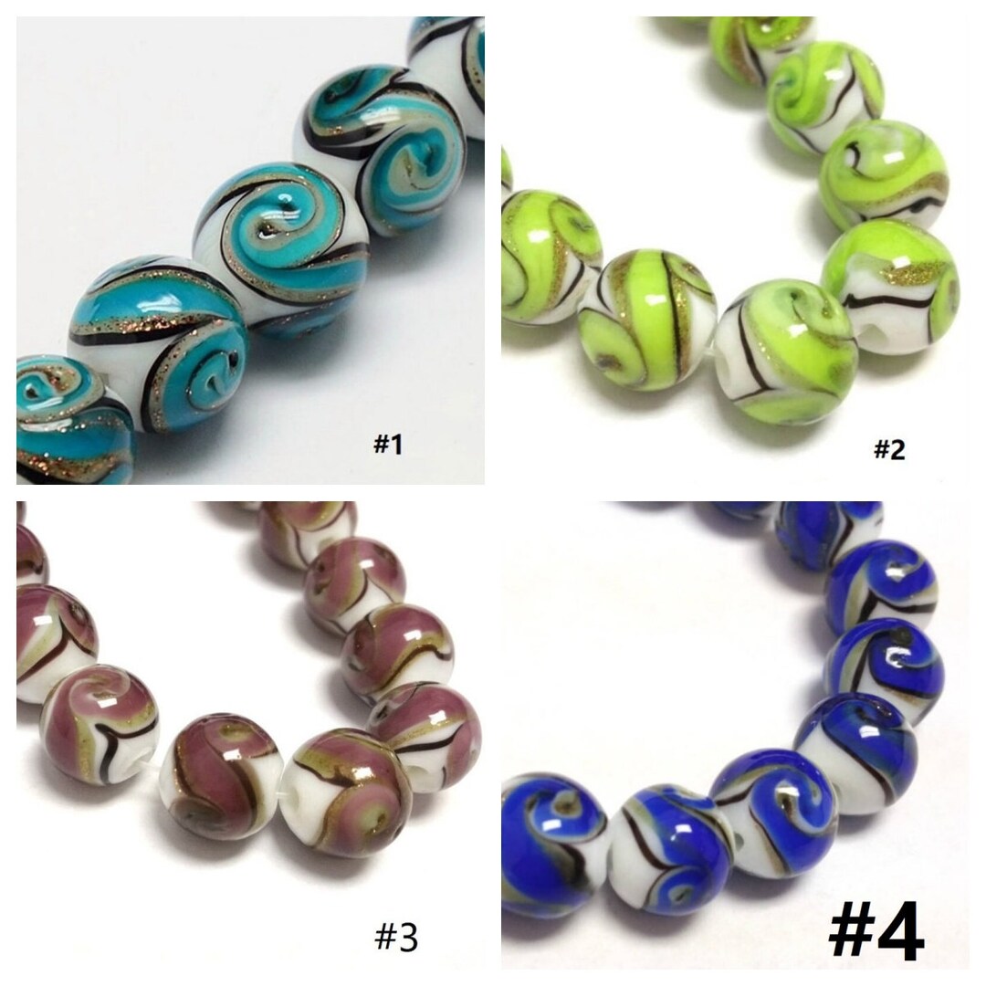 8pc 12mm Handmade Round Lampwork Glass Beads-pls Choose Your Own Color ...