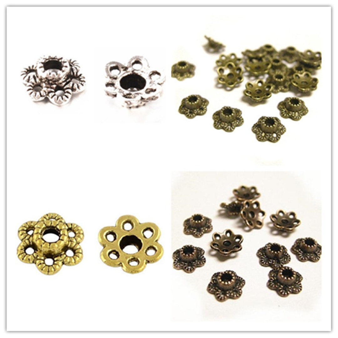 50PC 7mm Antique Finish Metal Bead Caps-pls Pick a Color - Etsy