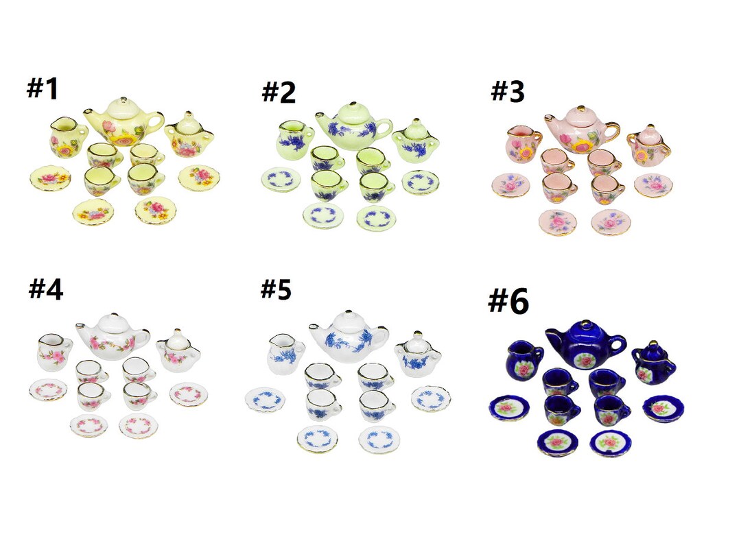 Miniature Decorative Porcelain Doll House Tea Set -pls Pick a Color - Etsy