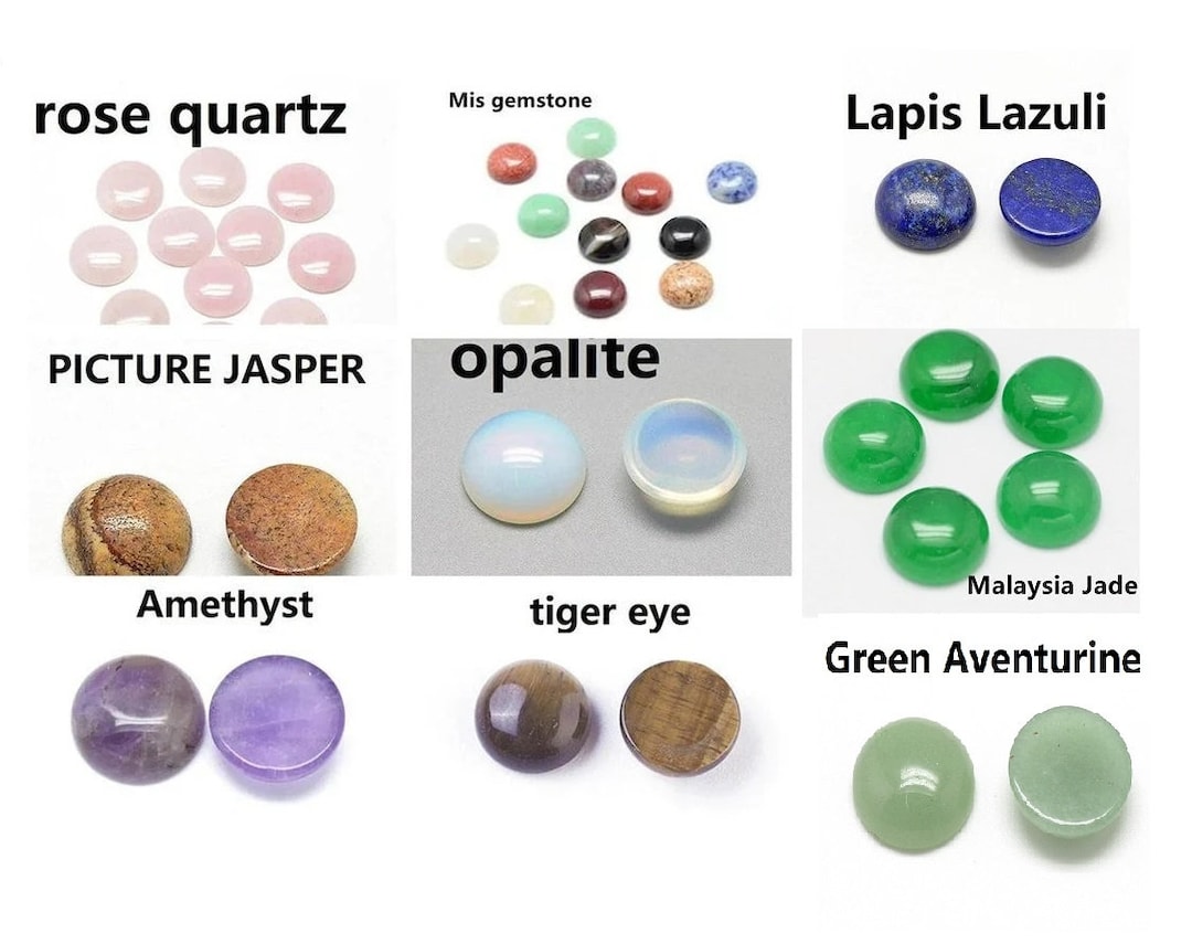10pc 8mm Round Natural Gemstone Cabochons-pls Pick a Style - Etsy