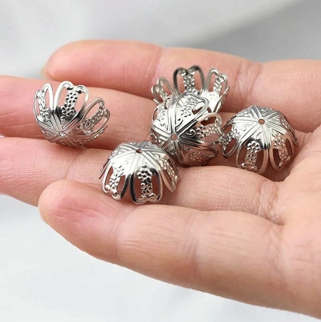 30pc 14mm Stainless Steel Flower Shape Bead Caps-ll2446 - Etsy