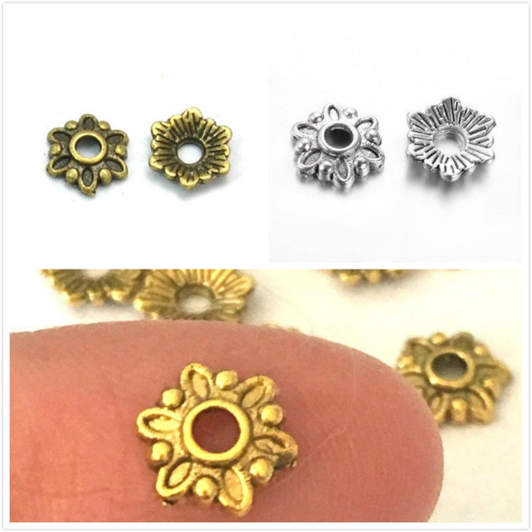 24 Pc 7mm Antique Finish Metal Bead Caps-pls Pick a Color - Etsy