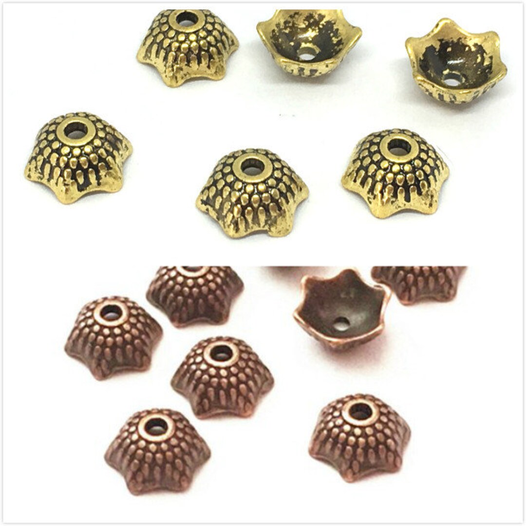 20pc 8mm Antique Finish Metal Bead Caps-pls PICK A COLOR - Etsy