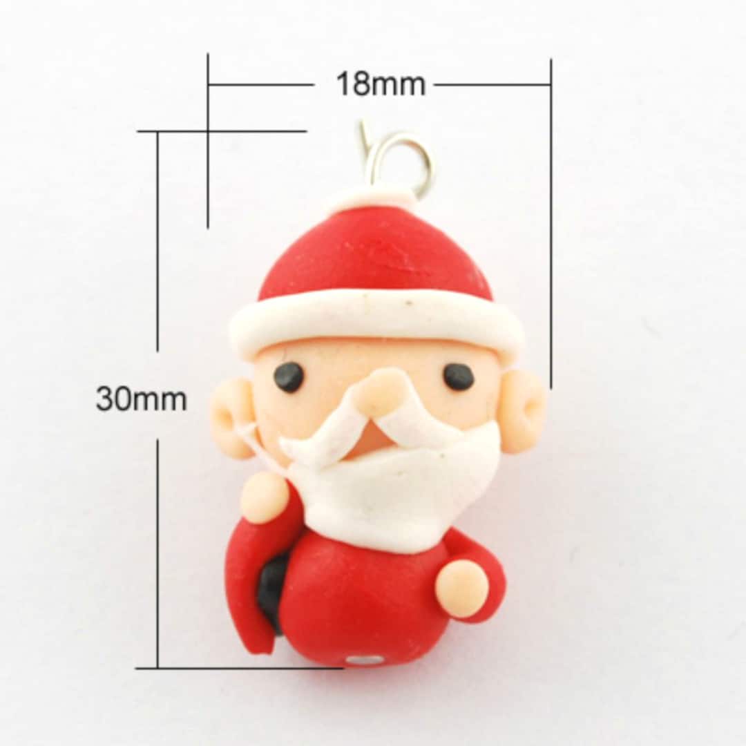 2pc Handmade Polymer Clay Santa Claus Pendants-bak300 - Etsy