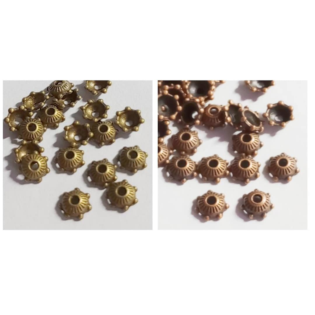 50PC 6mm Antique Finish Metal Bead Caps -pls Pick a Color - Etsy