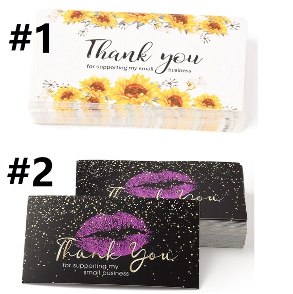 50pc paper made Thank You Theme Cards 9X5cm pls pick a | Etsy