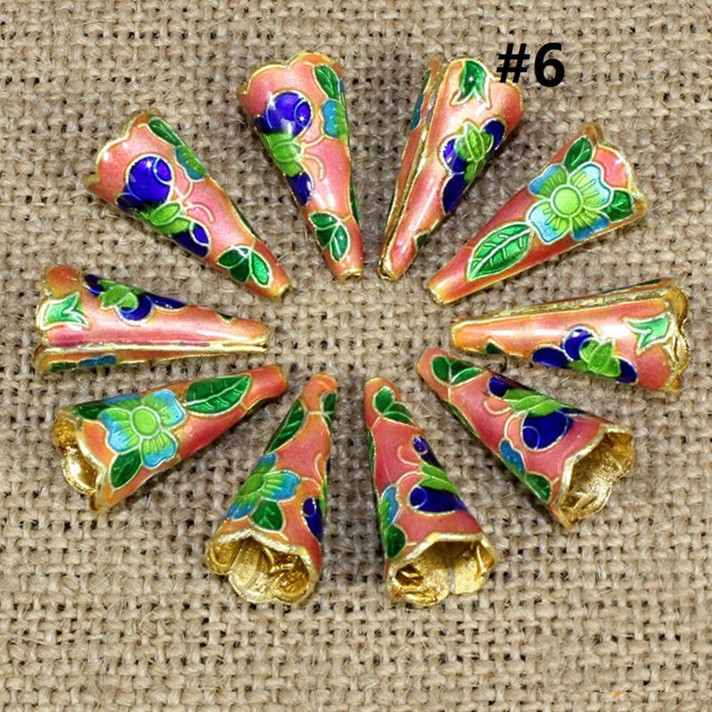 2pc 20x10mm Cone Shape Cloisonne Bead Caps-10790-pls Pick a Color - Etsy