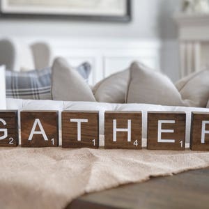 7-10 Freestanding Large Scrabble Letter Tile Wood Blocks for Mantel ...