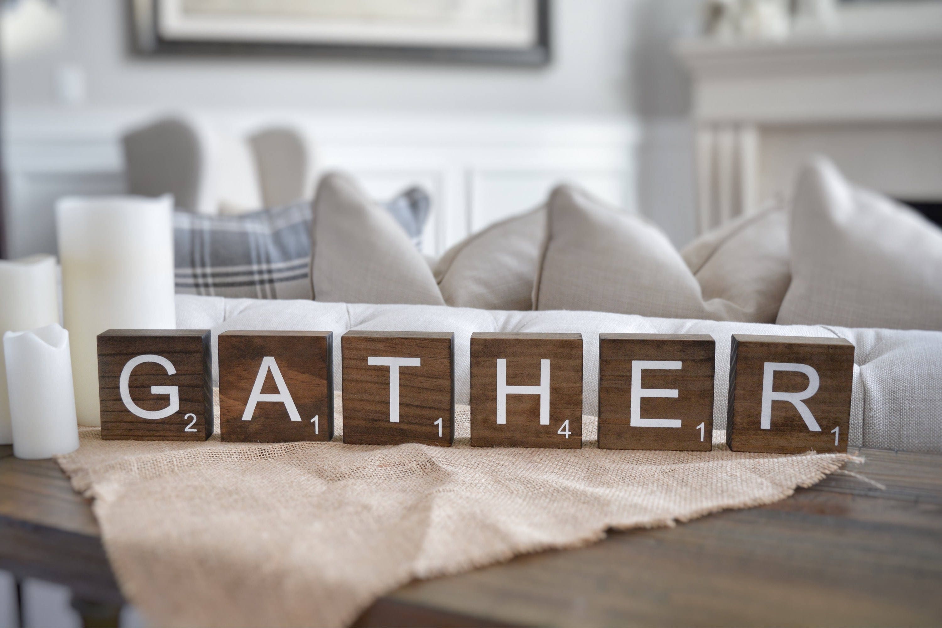 4-6 Freestanding Large Scrabble Letter Tile Wood Blocks for | Etsy UK