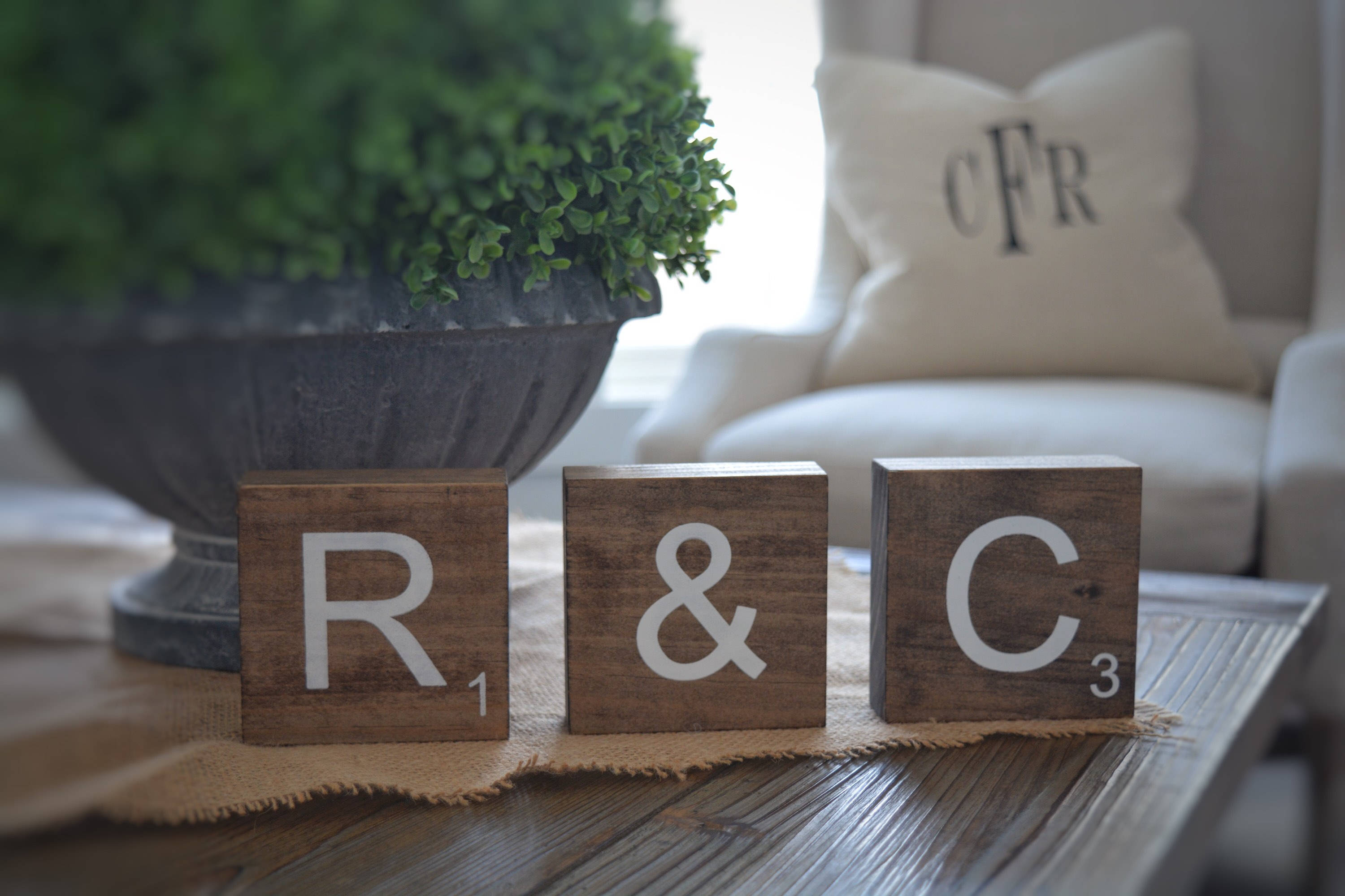 4-6 Freestanding Large Scrabble Letter Tile Wood Blocks for | Etsy UK