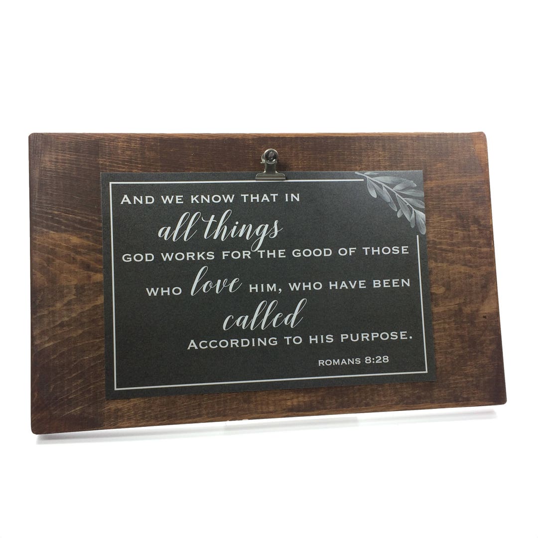 Bible Verse Rustic Wood Wall Art Decor Sign - Romans 8:28 - FREE ...