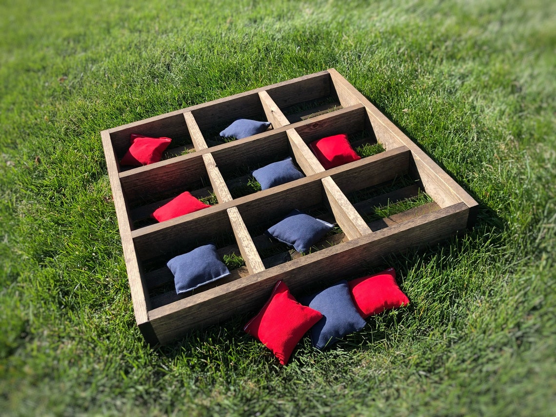 Rustic Giant Yard Game/lawn Game Tic Tac Toe - Bean Bag Toss Game ...