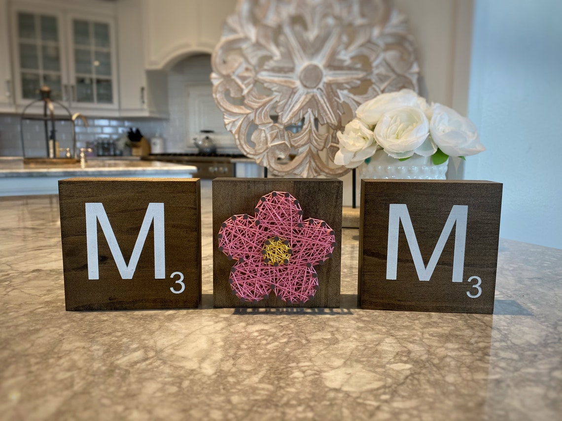 Mother's Day MOM Freestanding Wood Blocks Special Letter - Etsy