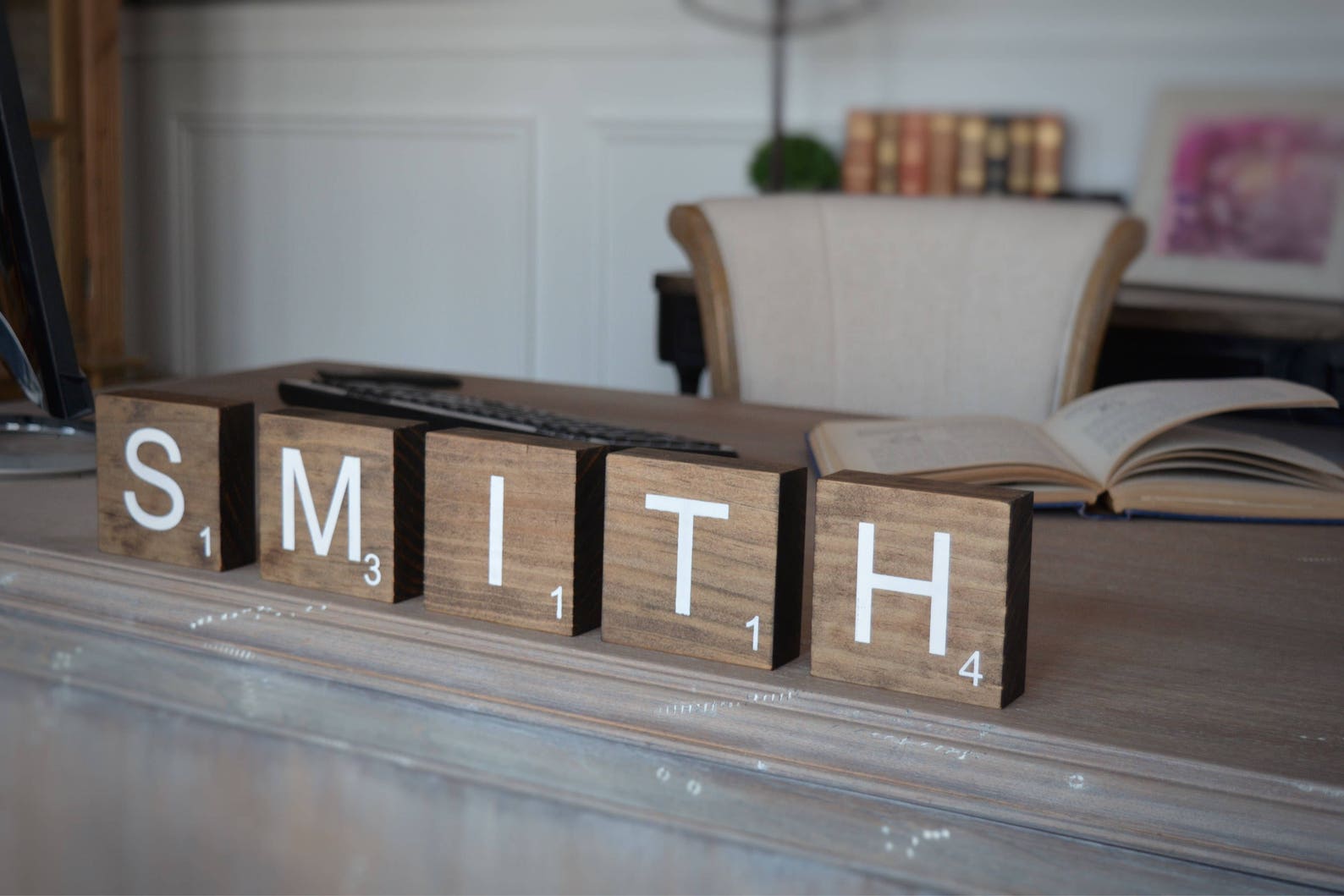 7-10 Freestanding Large Scrabble Letter Tile Wood Blocks for | Etsy