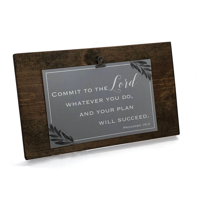 Bible Verse Rustic Wood Wall Art Decor Sign Proverbs 16:3 | Etsy