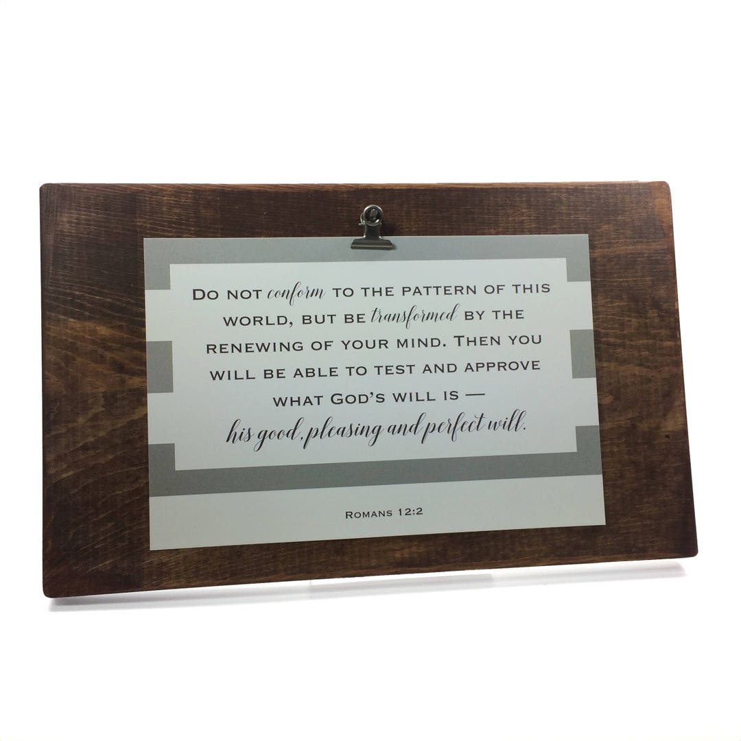 Bible Verse Rustic Wood Wall Art Decor Sign - Romans 12:2 - FREE ...