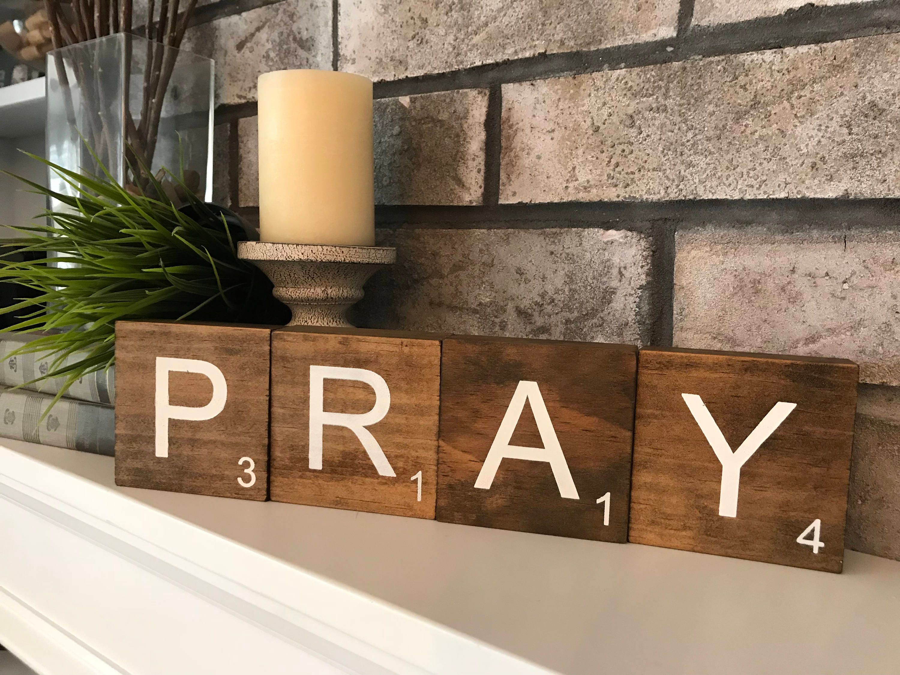 4-6 Freestanding Large Scrabble Letter Tile Wood Blocks for | Etsy UK