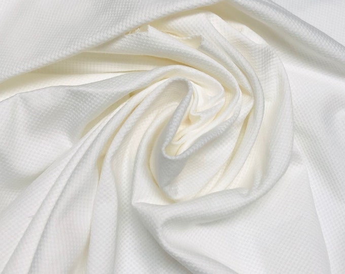 Italian Bullseye Pique in White (medium Weight 100% Cotton) 60 Inches ...
